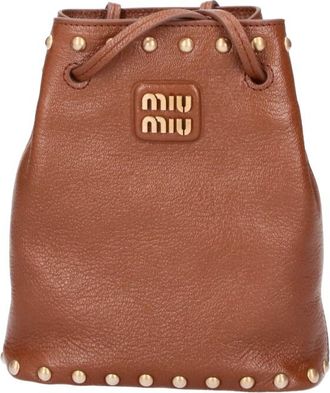 Miu Miu Braune Ledertasche Im Bucket-Style
