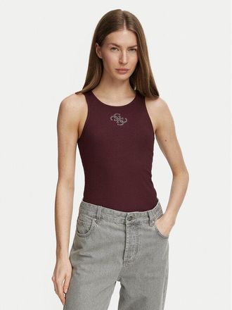Guess Top W6RP39 KD092 Dunkelrot Regular Fit