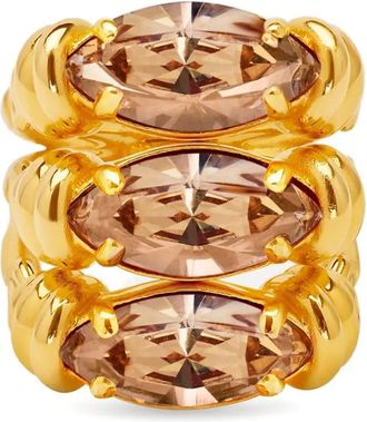 Oscar De La Renta bague Triple Navette - Or