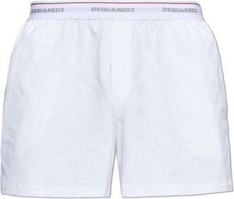 Dsquared2 Homme, Sous-v&ecirc;tements, Blanc, Taille: XL Boxers en coton avec logo