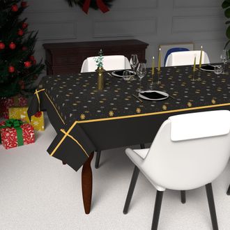 Soleil d'Ocre Festliche Tischdecke, Bedruckt, schmutzabweisend, rechteckig, 140 x 240 cm, Schneeflocken