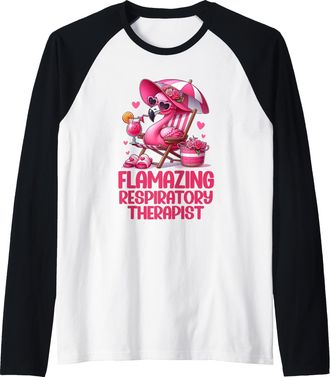 BDAZ Flamazing Atemtherapeutin Pink Flamingo Tropical Beach Raglan