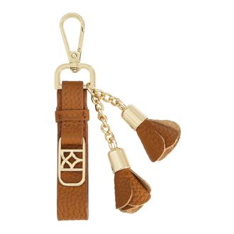 Kazar Femme, Accessoires, Brun, Taille: ONE Size Porte-cl&eacute;s avec lani&egrave;re en cuir et fleurs