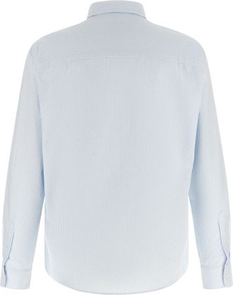 Ami Striped Oxford Cotton Shirt - Light blue