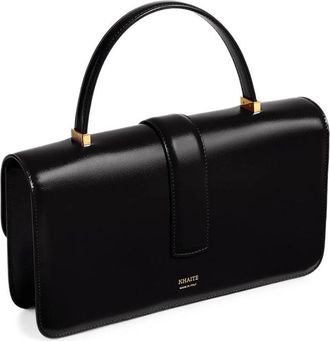 Khaite Smooth Calfskin Top Handle Bag - Black