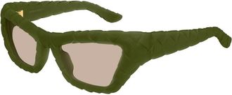 Bottega Veneta unisex, Accessoires, Vert, Taille: 56 MM Lunettes de soleil Cat Eye
