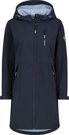 Sublevel Damen Softshellmantel - &Uuml;bergangsjacke mit Kapuze, Leistentaschen & Brusttaschen, ideal f&uuml;r Outdooraktivit&auml;t, wasserabweisend dark-blue M