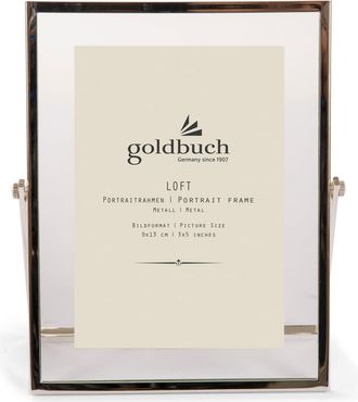 Goldbuch Bilderrahmen Loft aus Metall, Rahmen mit Aufsteller, Portraitrahmen für 1 Foto im 9x13 cm Format, Metallbilderrahmen ca. 14,2 x 17,2 x 1 cm, Frame Sil