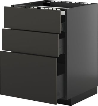 IKEA METOD / KNIVSHULT Unterschr.f Kochf/3 Fronten/3Sch