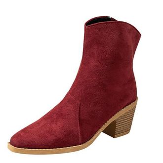 Generic Bottines &agrave; talon &eacute;pais pour femme - Confortables - &Eacute;l&eacute;gantes et polyvalentes - Fermeture &eacute;clair lat&eacute;rale - Style d&eacute;contract&eacute; - Pour le quotidien ou le