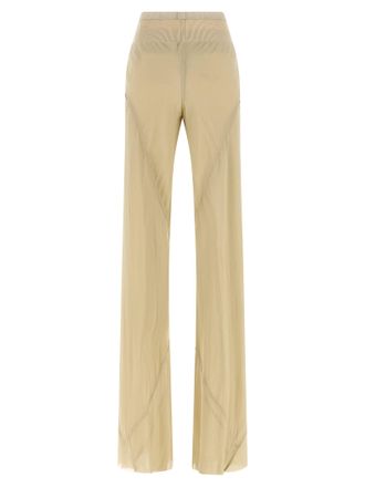 Rick Owens Womens Beige Silk Flared Pants