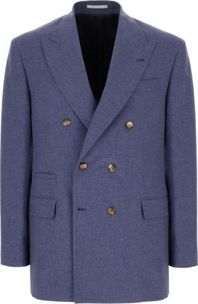 Brunello Cucinelli Homme, Vestes, Bleu, Taille: 2XL Double-breasted Blazer