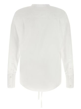 Maison Margiela Raw Cut Hem Cotton Poplin Shirt - White
