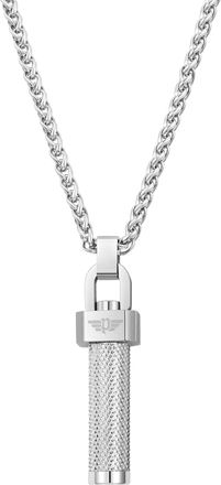 Police Police Herren Halskette Urban Texture aus Edelstahl, mit Schraubrohranh&auml;nger und Karabinerverschluss, 50 cm, PEAGN0001101