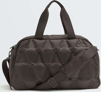 Oysho sac de sport technique matelass&eacute; marron fonc&eacute;-Gris