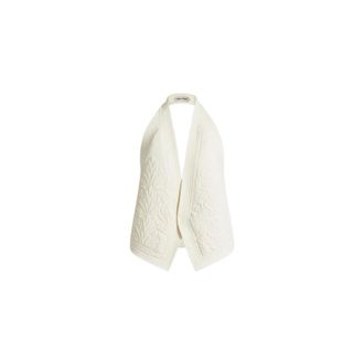 Alberta Ferretti Femme, Tops, Blanc, Taille: 40 FR Gilet Brod&eacute;