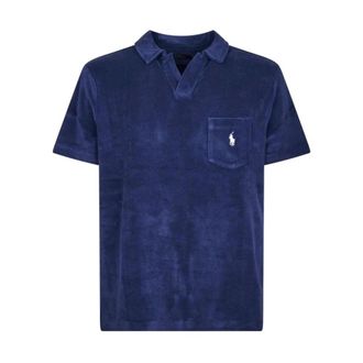 Polo Ralph Lauren T-shirt V-neck en &eacute;ponge - Homme - Tops - Bleu - Taille: XL