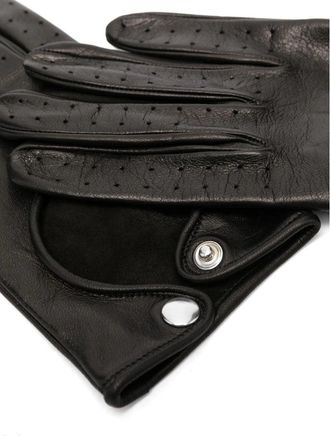 Ernest W. Baker Lambskin Leather Driving Gloves - Black