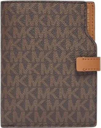 Michael Kors unisex, Accessoires, Brun, Taille: ONE Size Jet Set Signature Logo Passport Wallet