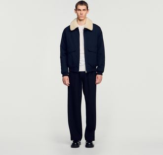 Sandro Blouson aviateur &agrave; col mouton