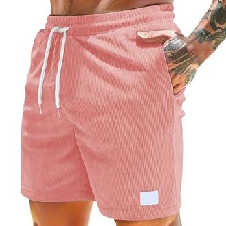 Generic Corduroy Short court pour homme - En velours c&ocirc;tel&eacute; - L&eacute;ger - Couleur unie - Avec poches - Bermuda - Short de loisirs - Cordon de serrage - Short de s