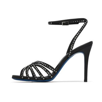 Loriblu Femme, Chaussures, Noir, Taille: 40 EU Sandales en daim orn&eacute;es de cristaux