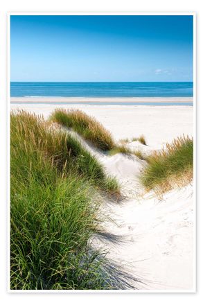 Posterlounge Nordsee - D&uuml;nenlandschaft Poster von Reiner W&uuml;rz 40 x 60 cm Wandbilder Wanddeko