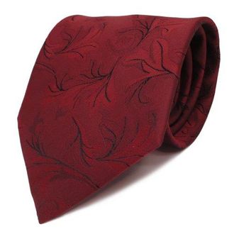 TigerTie Designer cravate rouge carmin noir &agrave; motifs - Tie