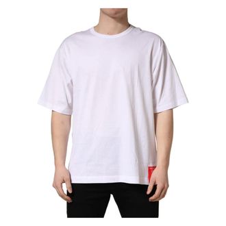 Dolce & Gabbana Homme, Tops, Blanc, Taille: L T-shirt &agrave; Manches Courtes et Col Rond