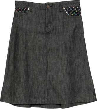 Louis Vuitton jupe en jean (2009) - Gris