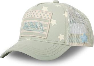 Von Dutch Casquette Femme Flag Star, Casquette Trucker Ajustable avec Snapback, Vert Taille TU