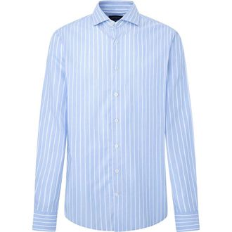 Hackett Herren Breiter Himmelsstreifen Hemd, Blau (Blau/Wei&szlig;), L