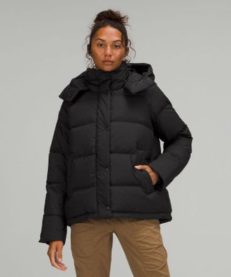 lululemon Puffer-Jacke mit Füllkraft 600 für Frauen - Größe 10 in Black