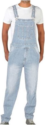 Generic Pantalon de cyclisme imperméable pour homme - Salopette de travail - Nouveau design vintage - Pantalon à bretelles en denim - Pour homme - Droit et am