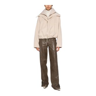 Sportmax Veste en laine m&eacute;lang&eacute;e &agrave; col ceinture - Femme - Vestes - Beige - Taille: 38 FR