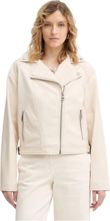 Guess Femme, Vestes, Beige, Taille: 36 FR Nada Biker Jacket