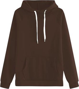 Generic Sweat &agrave; capuche pour femme - Confortable - D&eacute;contract&eacute; - Couleur unie - Basic - Manches longues - Tendance - Automne - Y2k - Loisirs - Sport - T-shirt