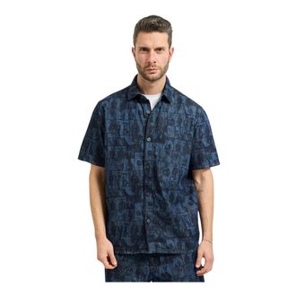 A|X Armani Exchange Homme, Chemises, Bleu, Taille: 2XL Chemise en denim d&eacute;lav&eacute; d&eacute;licat 9 oz