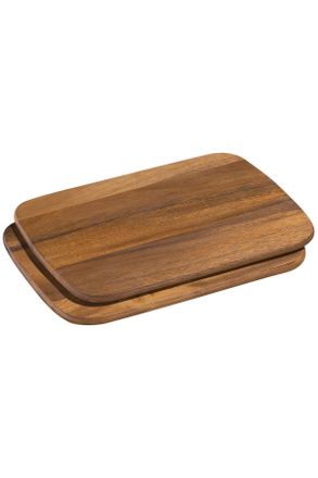 Zassenhaus Schneidebrett-Set, Akazie, Holz, 2-teilig, Akazie, 20x2x28 cm, K&uuml;chenzubeh&ouml;r, Schneidebretter