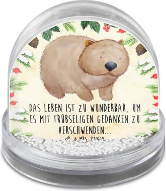 Mr. & Mrs. Panda Schneekugel Wombat - Geschenk, Weihnachten, Weihnachts, Das Leben Ist sch&ouml;n, Spruch, Lustige Spr&uuml;che, Sch&uuml;ttelkugel, Australien, Motivation, Weihnacht