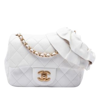 Chanel Pre-owned Gesteppte Lammleder Umh&auml;ngetasche - - Pre-owned - Damen - Wei&szlig; - ONE SIZE