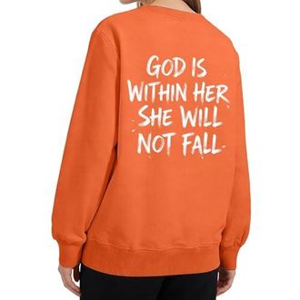 Generic Sweat-shirt graphique pour femme - Tendance - Pull tendance &agrave; manches longues - Doux et d&eacute;contract&eacute; - Motif ample - Surdimensionn&eacute; - Pour le sport, Or