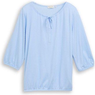 Tom Tailor 3/4-Arm-Shirt T-Shirt (im Einserpack) Plus Size - Bluse mit Streifenmuster
