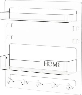 Generico Wand-Organizer: Multifunktionales Aufbewahrungsregal, Haken f&uuml;r Kabelclips, K&uuml;chenregal f&uuml;r Schlafzimmer, kompakte Aufbewahrungsl&ouml;sung | Multifu