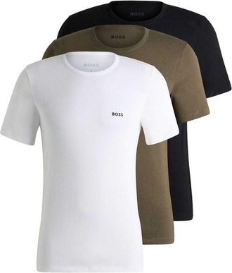 HUGO BOSS T-Shirt f&uuml;r Herren (3er-Pack) (Wei&szlig;/Braun/Schwarz)
