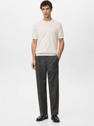 Mango T-shirt maille fine 100 % coton blanc cass&eacute; - Homme - XXL - MANGO MAN