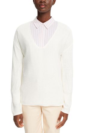Esprit Damen 993EE1I307 Pullover, 110/OFF White, M