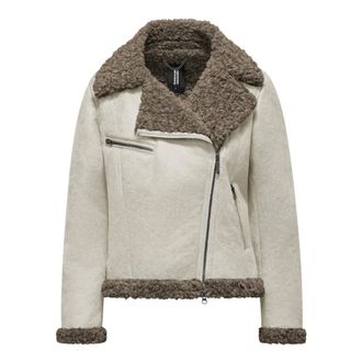 Bomboogie Femme, Vestes, Beige, Taille: 38 FR Veste Effet Shearling Metz