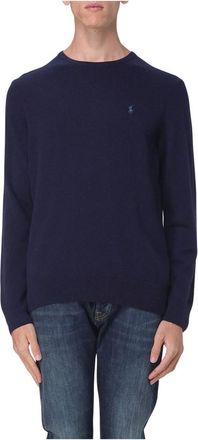 Polo Ralph Lauren Pull en laine &agrave; col rond - Homme - Pulls - Bleu - Taille: 2XL
