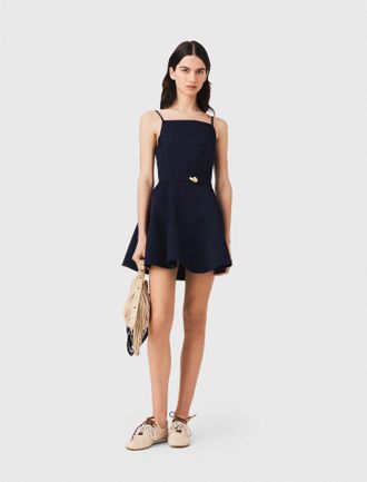Maje Robe &Eacute;vas&eacute;e &Agrave; Bretelles - Bleu Marine - Maje